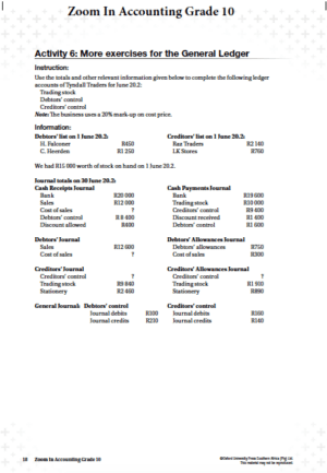 Gr10 - General Ledger - Oxford University Press Southern Africa